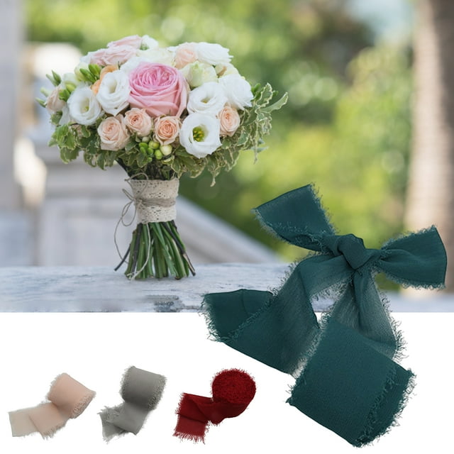 Hesroicy 1 Roll Chiffon Ribbon Tear Resistant Elastic Polyester Fiber ...