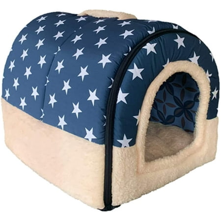 Igloo Dog House, Portable Cat Igloo Bed with Removable Cushion, 2 in 1 ...