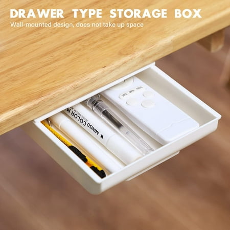 2 Pack Under Desk Storage, Table Drawer Organizer Set for Office Home ...