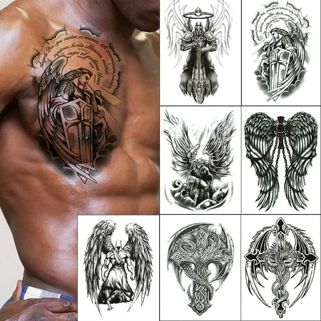 Temporary Tattoos for Men Waterproof Large Tattoos Stickers Cross God ...