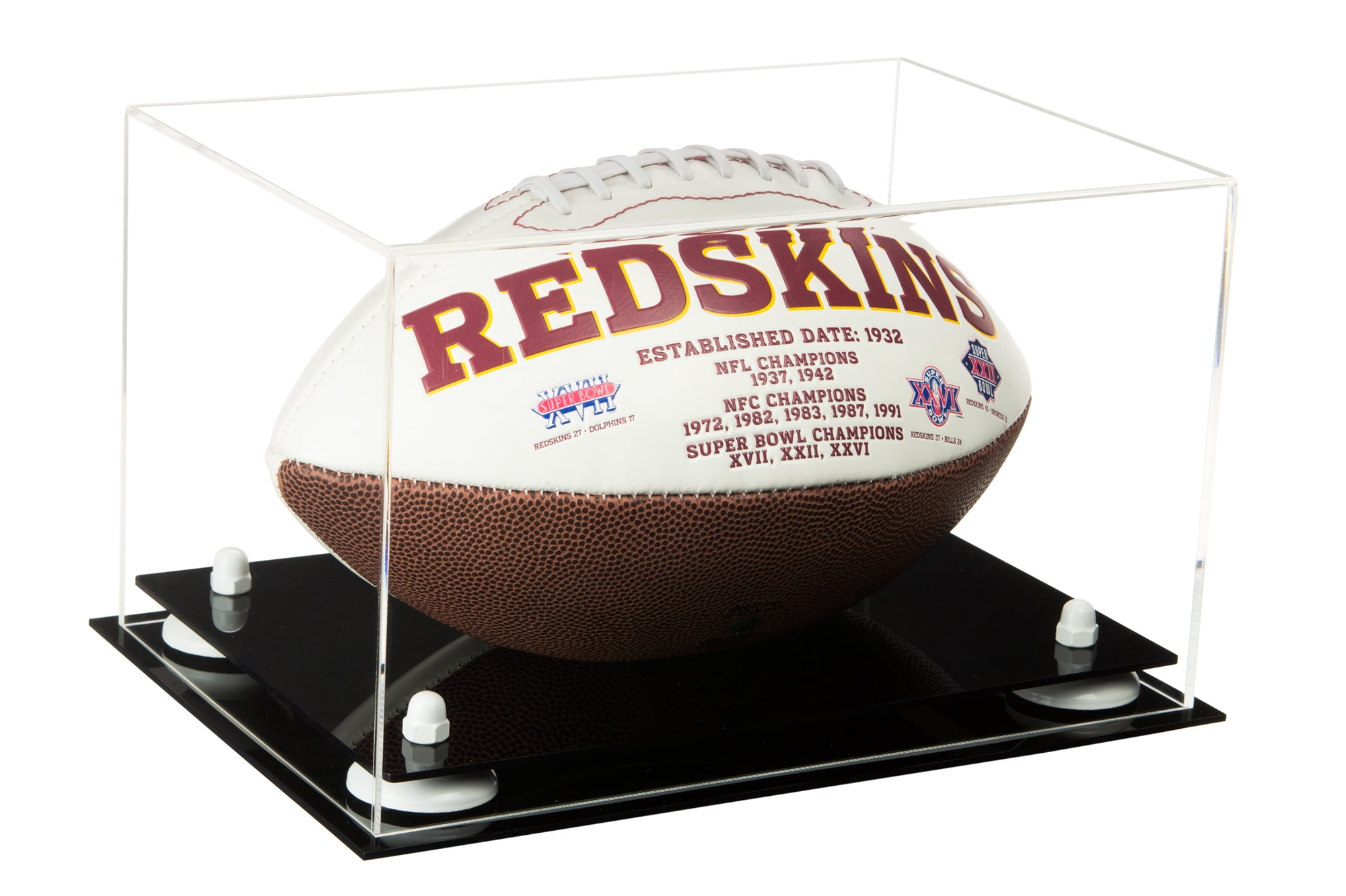 Deluxe Clear Acrylic Football Display Case with White Risers (A004-WR ...