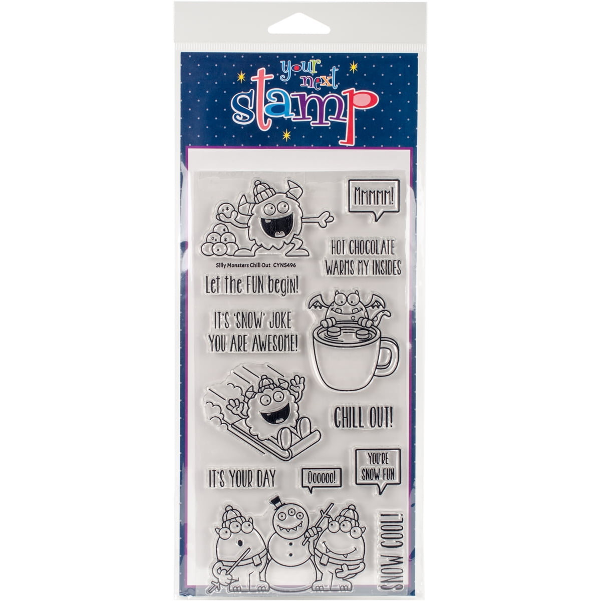 Your Next Stamp Clear Stamps 4"X8"-Silly Monsters Chill Out, Pk 1 ...