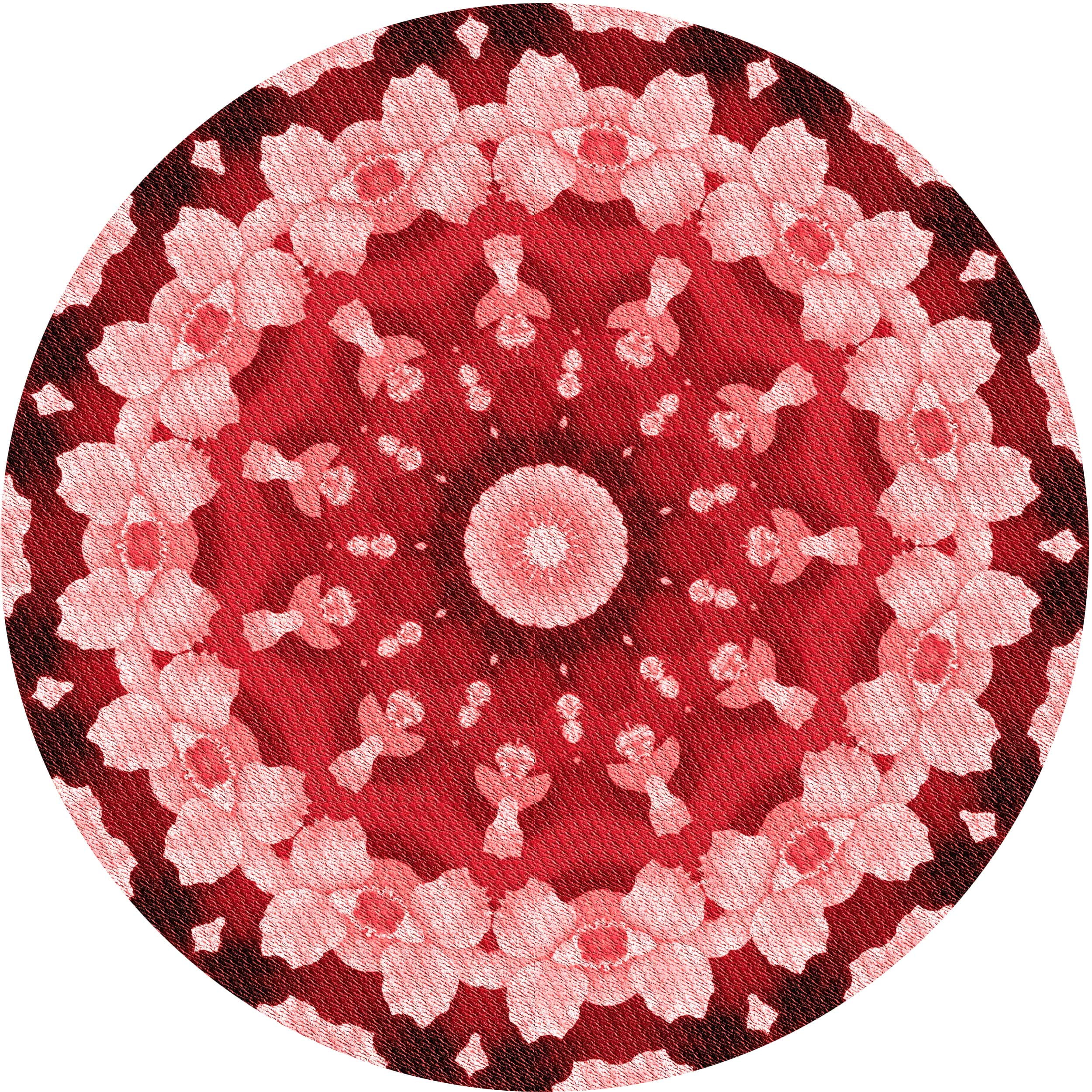 Ahgly Company Indoor Round Patterned Light Coral Pink Area Rugs, 8 ...
