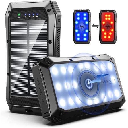 ABFOCE Solar Power Bank 12V/9V/5V 18W USB-C Fast Charge, Real 20000mAh ...