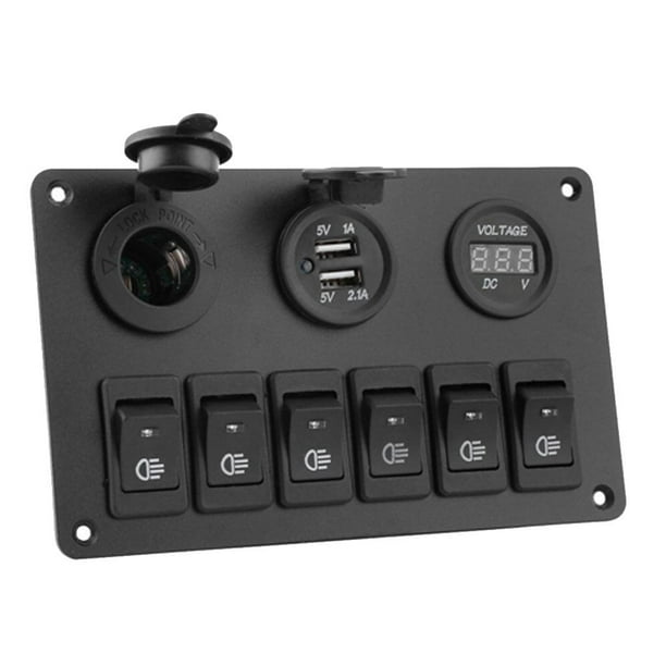 Panel de Interruptor Yotijar 35A LED Azul de Circuito de 6 arco Marino ...