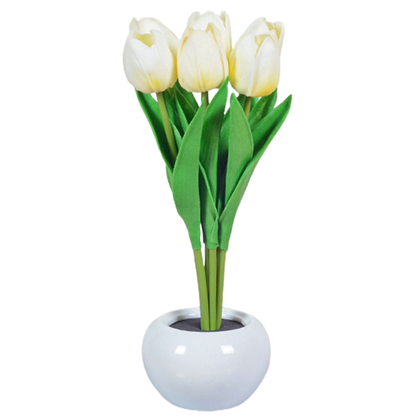 Wharick Tulip Flowerpot Lamp Realistic Looking Battery Powered 6 Heads ...