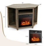 Costway Fireplace TV Stand with Led Lights & 18'' Electric Fireplace ...