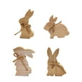 BLESIYA 4 Pieces Easter Wooden Bunny Classroom Decor DIY Easter Rabbit ...