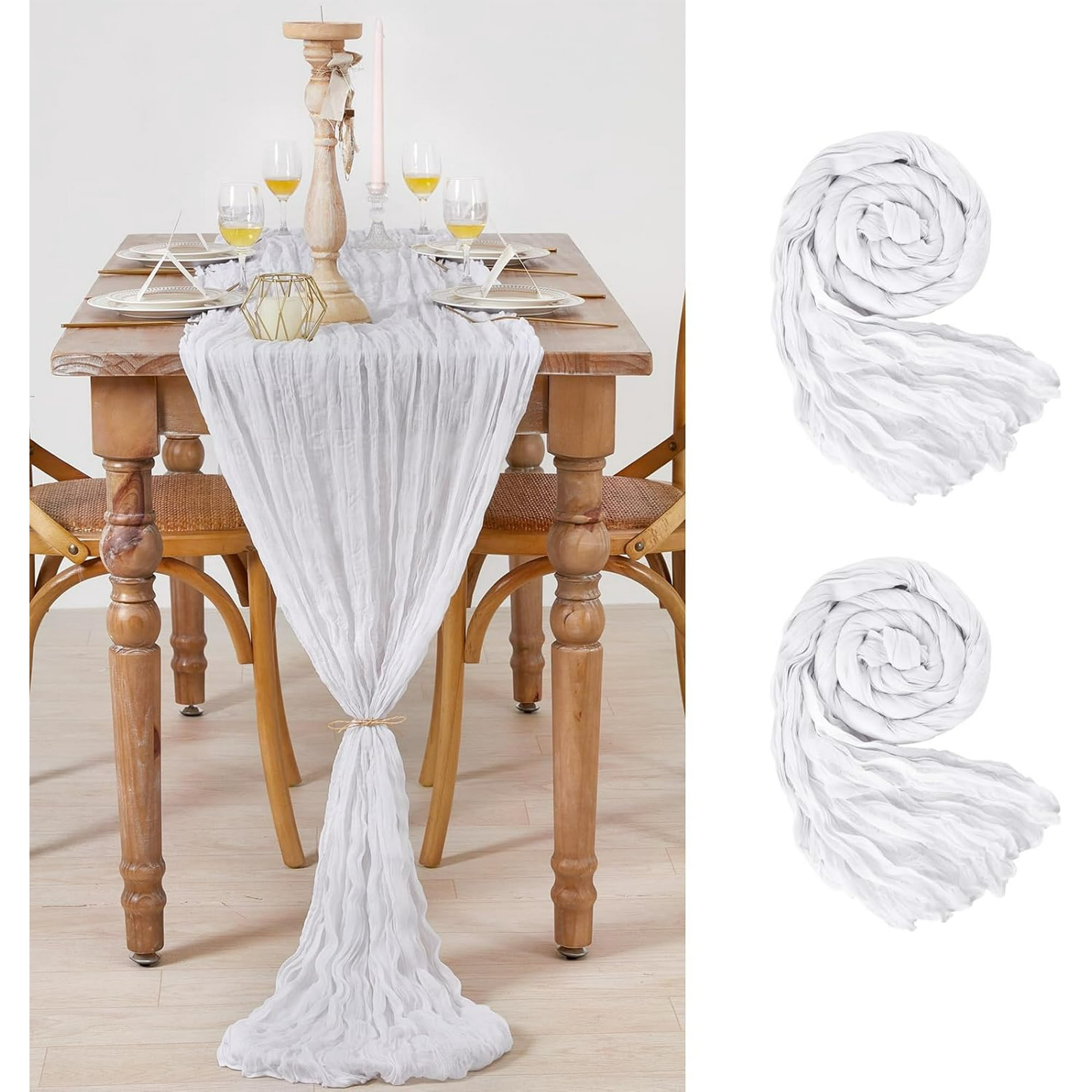 Click here for Unbranded White Table Runner 2 Pieces 36x120 Inche... prices