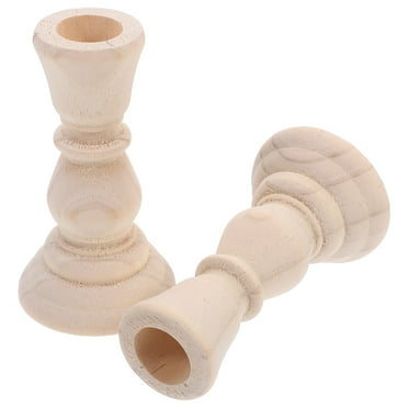 Hanobe Rustic Wooden Candle Holders, Farmhouse White, Set of 3 for ...