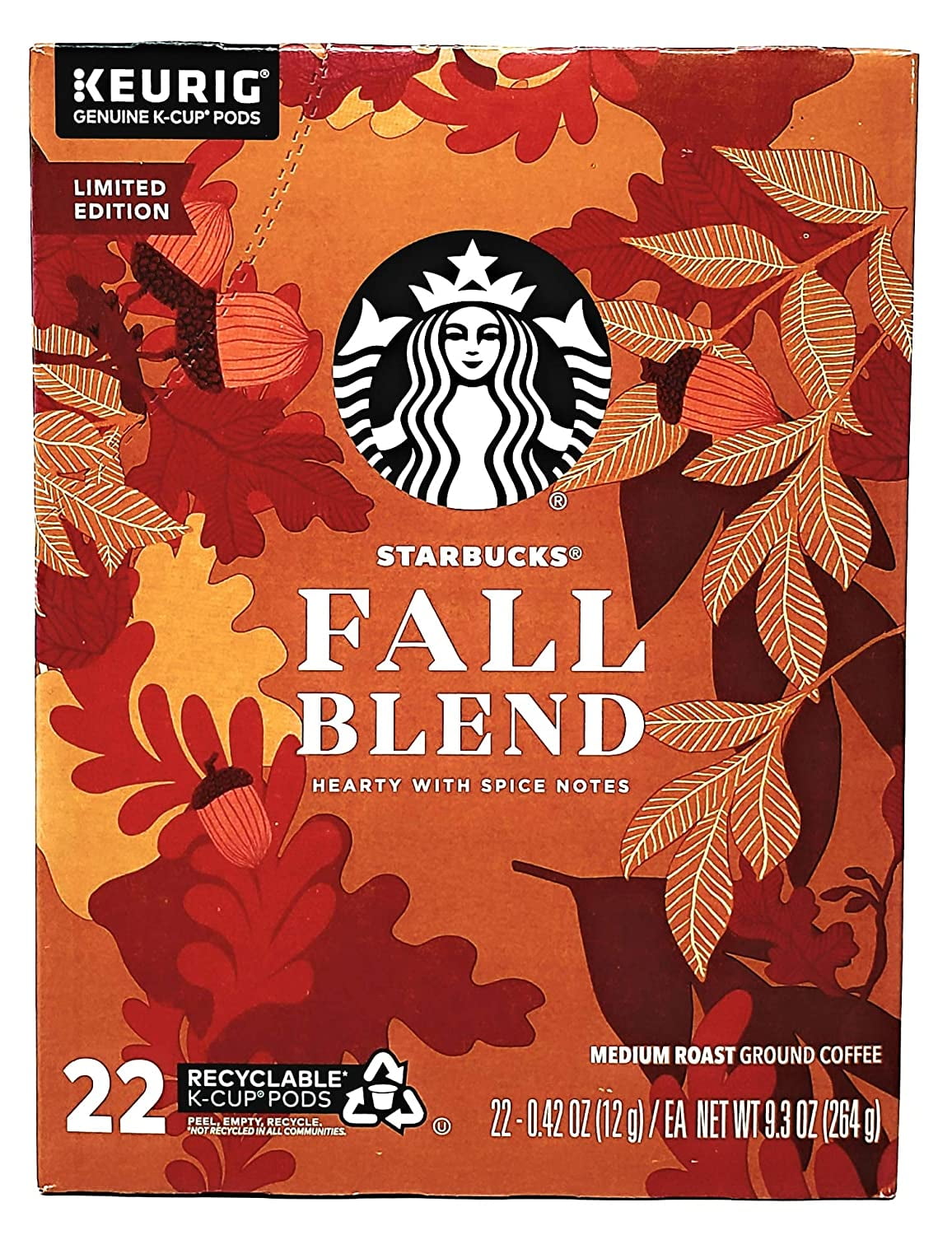 Starbucks Fall Blend Medium Roast Single-Cup Coffee for Keurig Brewers ...