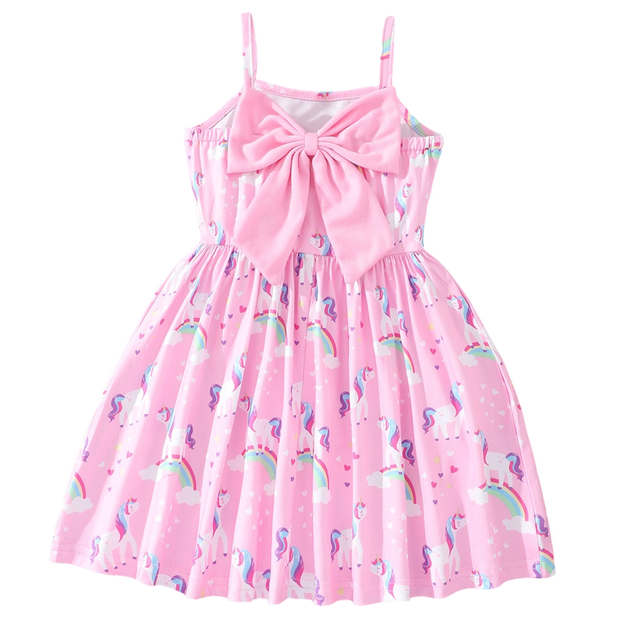 Little Girls Pink Unicorn Dresses Baby Girl Summer Spring Bow-Knot ...