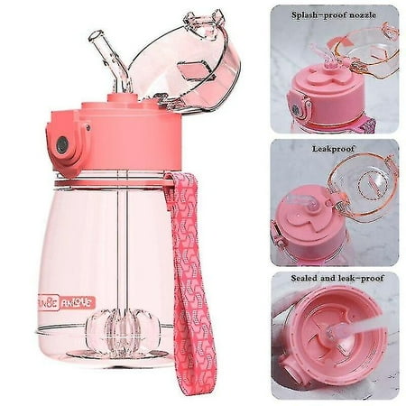 Kids Drink Cup With Straw 300ml Transparent Children Sport Water Bottle ...