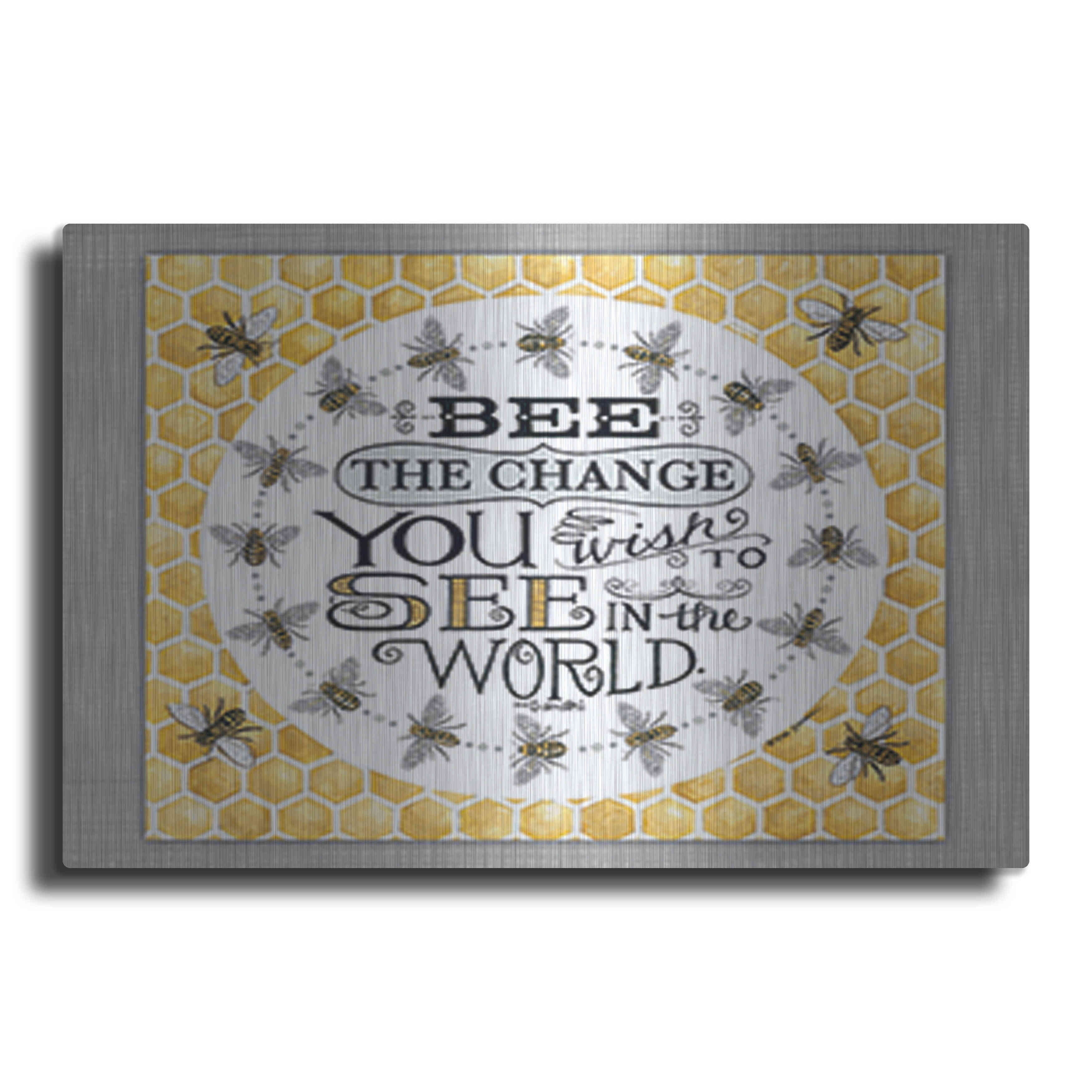 Luxe Metal Art 'Be the Change' by Deb Strain, Metal Wall Art, 24"x16 ...