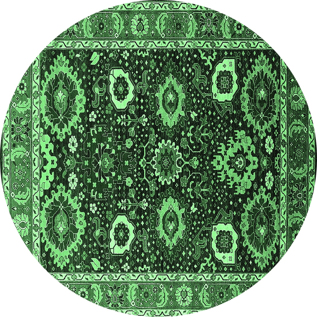 Ahgly Company Indoor Round Oriental Emerald Green Industrial Area Rugs ...