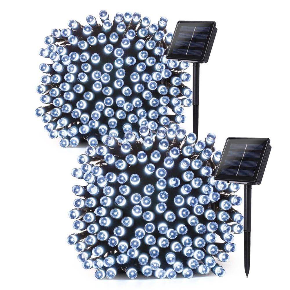 2Pack Qedertek Landscape Solar String Lights 72ft 200 LED Fairy ...