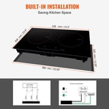 24 Electric Cooktop - 1800W 2 Burners Ceramic Glass Stove Top - Walmart.com