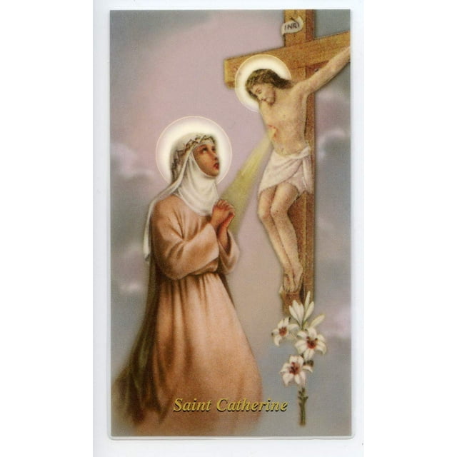 St. Catherine of Siena - Relic Laminated holy card - Blessed by Pope ...