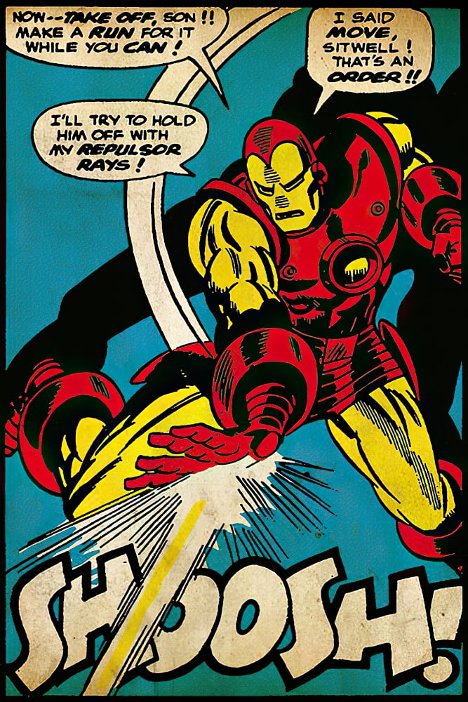 The InVIncible Iron Man - Retro Marvel Comic Poster / Print (Shoosh ...