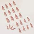 Extra Long Fake Glue Press On Butterfly False Nails Coffin For Women 24 Pieces