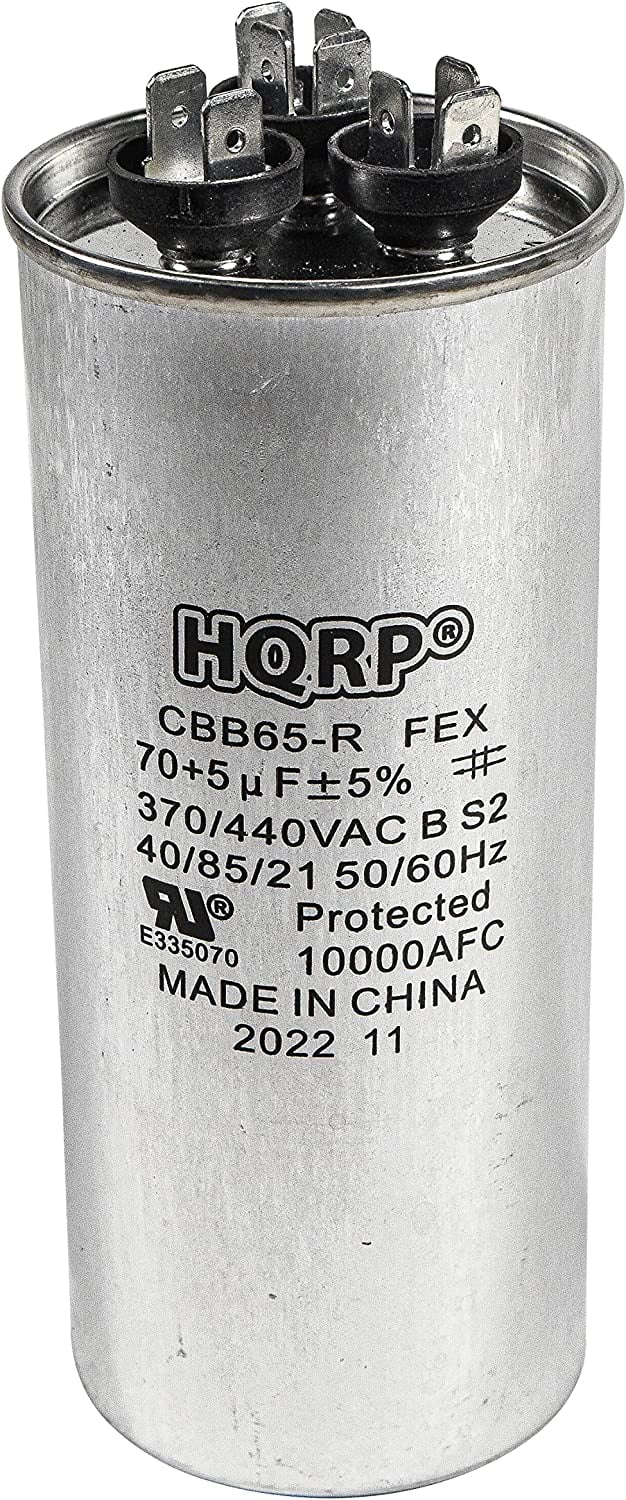 HQRP 70uf 5uf 370-440V Dual Run Capacitor for CBB65 AC Electric Motor ...