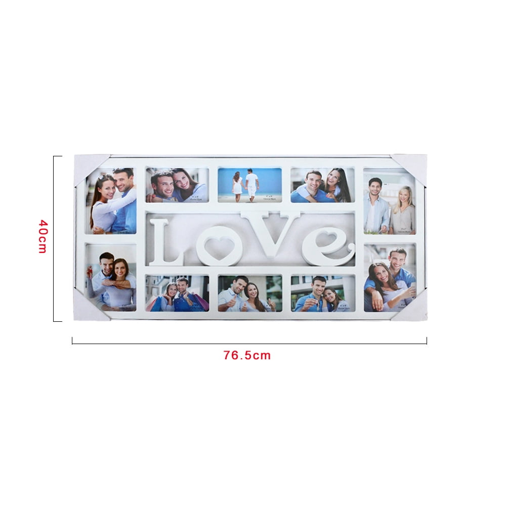 Wall-Mounted Collage Picture Frame, 10 Openings, White - Walmart.com