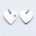 316 Surgical Stainless Steel Pendants with Cubic Zirconia Heart Clear ...