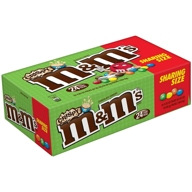 M&M's, Crispy Chocolate Candy Sharing Size, 2.83 Oz., 24 Ct. - Walmart ...