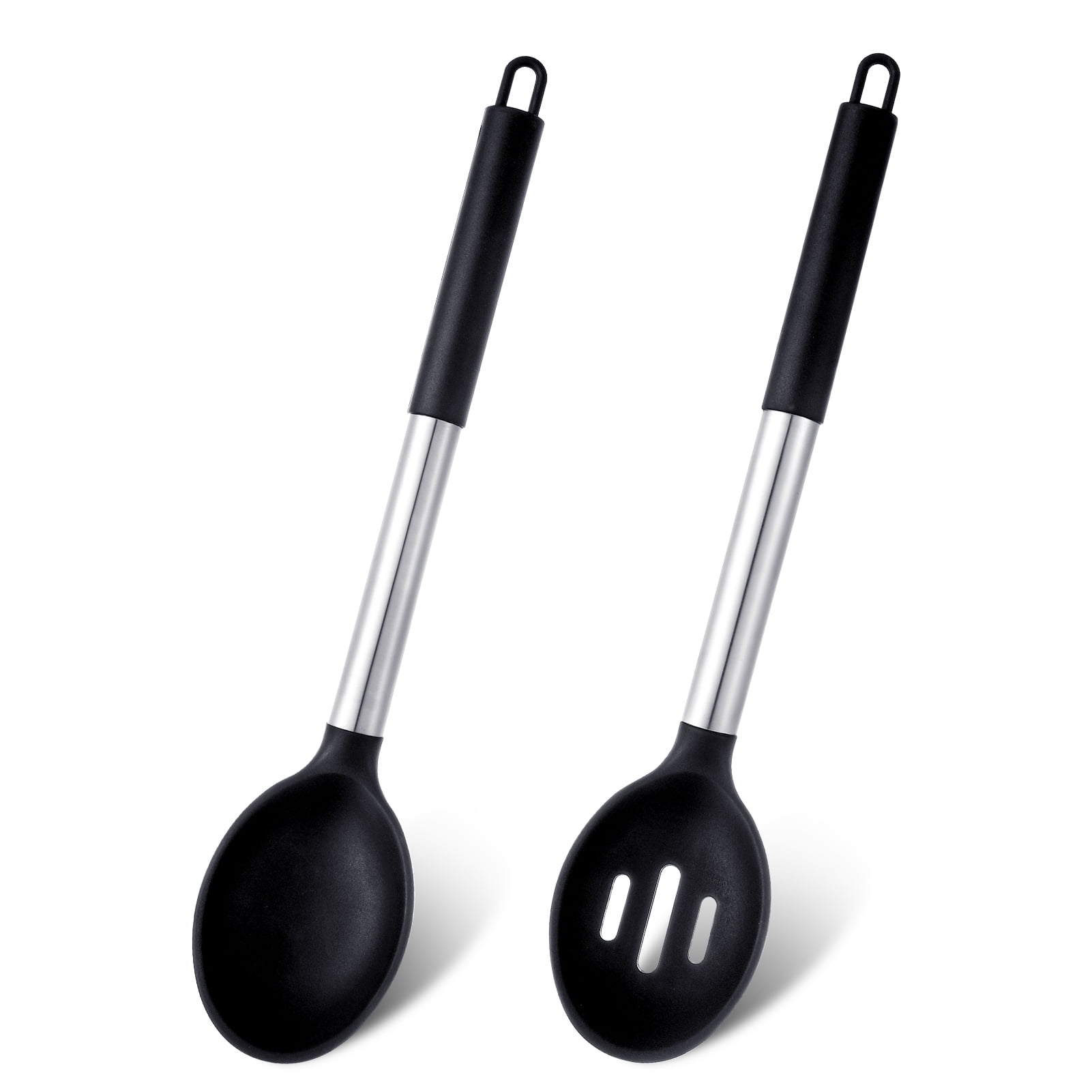 HEQUSIGNS 2Pcs Silicone Cooking Spoon, Large Serving Spoons, Nonstick ...