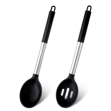 Bundlepro Heat Resistant Silicone Cooking Spoon Set, Non-Stick, Large ...