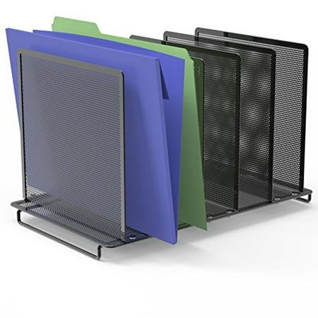 SimpleHouseware Expandable 5 Section Upright File Sorter Organizer ...