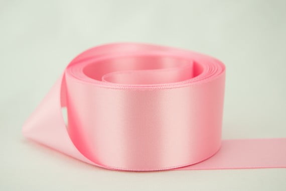 Ribbon Bazaar Double Faced Satin 1-1/2 inch Pink 50 yards 100% ...