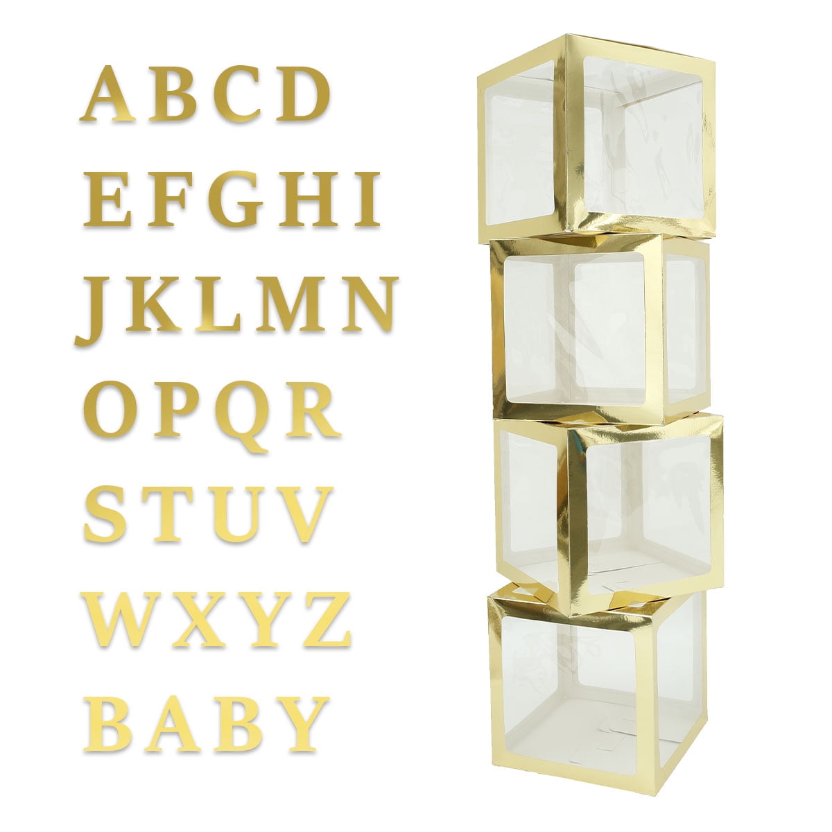 4Pcs Balloon Boxes Baby Shower Decorations Boxes Including Letter A-Z ...