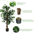 Gymax 4Ft Tall Ficus Tree, Indoor/Outdoor Faux Greenery Plant, Living ...