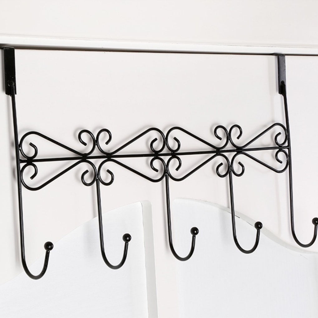 SANAG Over The Door Hanger Rack with 5 Hooks Decorative Metal Coat Hat ...