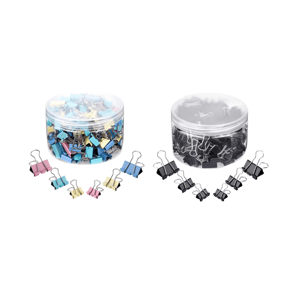 Winyuyby Binder Clips Paper Clamp Assorted 300 Count Mixed Size with ...