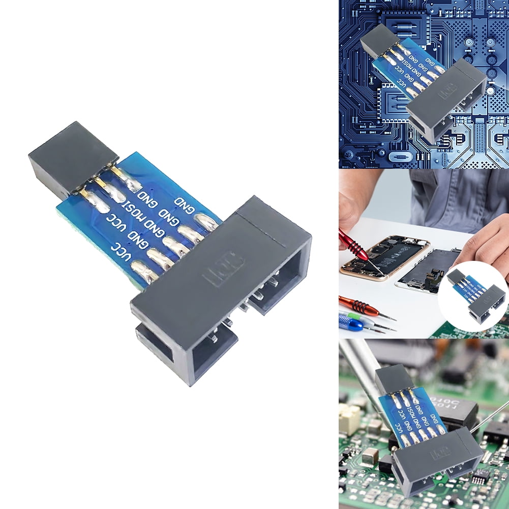 Placa Adaptadora 10 Pines A 6 Pines para Programador USBASP USBISP AVR ...
