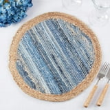 Fennco Styles Rustic Denim Chindi Placemats 15" Round, Set of 4 - Navy ...