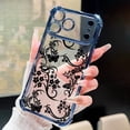 Elegant Floral Vines Pattern Four Corner Anti-Fall Phone Case Transparent Electroplated ...