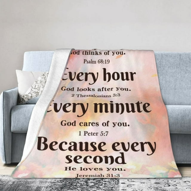 Newhomestyle Bible Verse Blanket with Inspirational Thoughts and ...