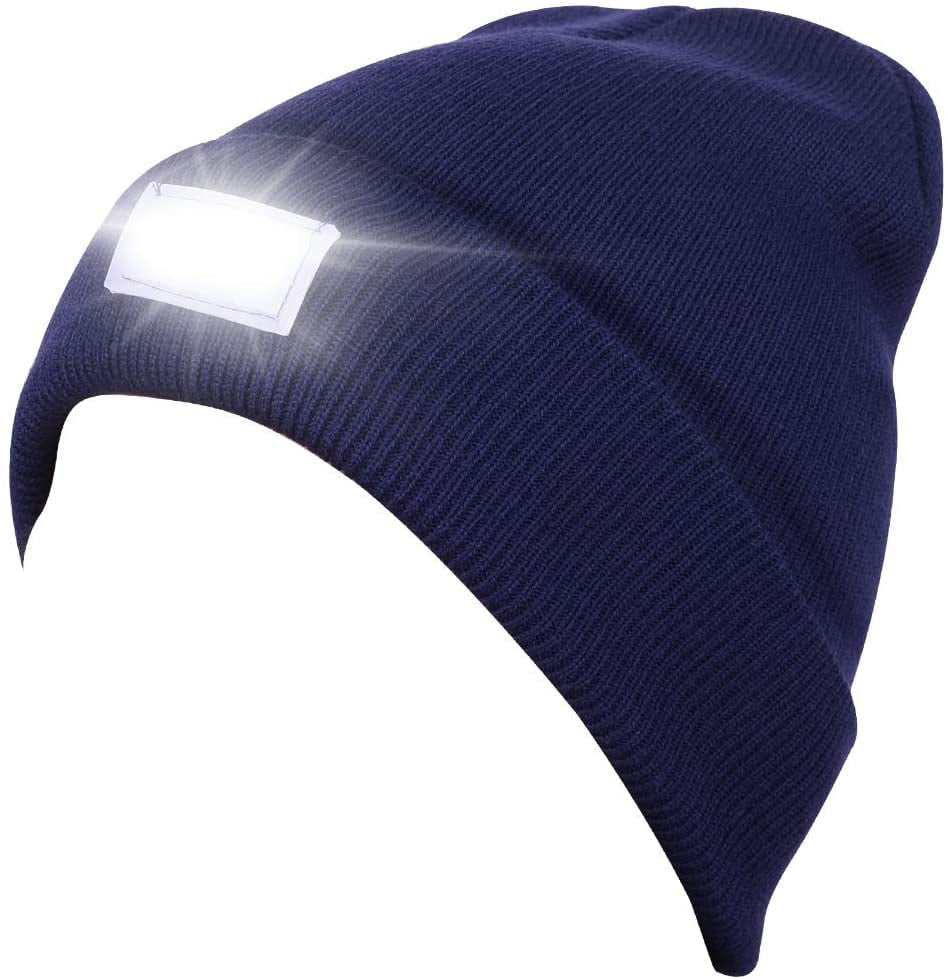 Morttic Unisex Knitted Beanie With Light ,Winter Warm Cuffed Beanie Cap ...