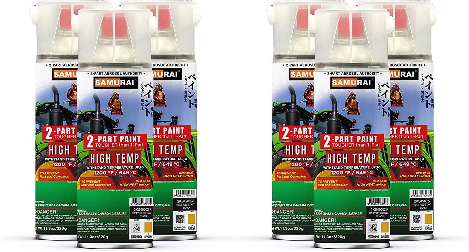 Samurai 2-Part Spray Paint for Agriculture - High Temp (Silver, Pack of ...