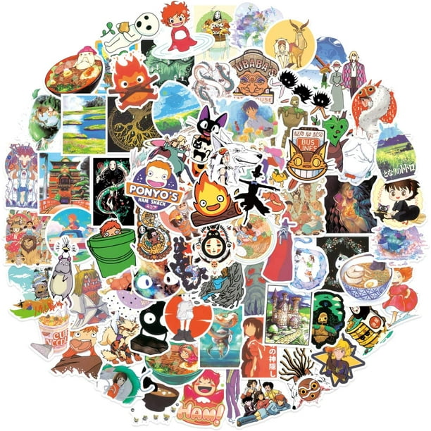Stickers 100 PCS Hayao Miyazaki Series Anime Sticker Pack for Laptop ...