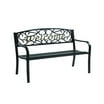 Living Accents Grass Back Cast Iron Outdoor Park Bench in Black ...