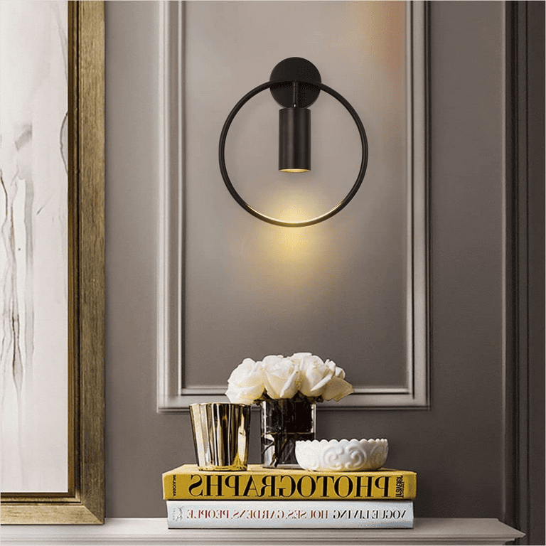 Vintage Metal Wall Light Sconces Searchlight Gothic Hammered Black