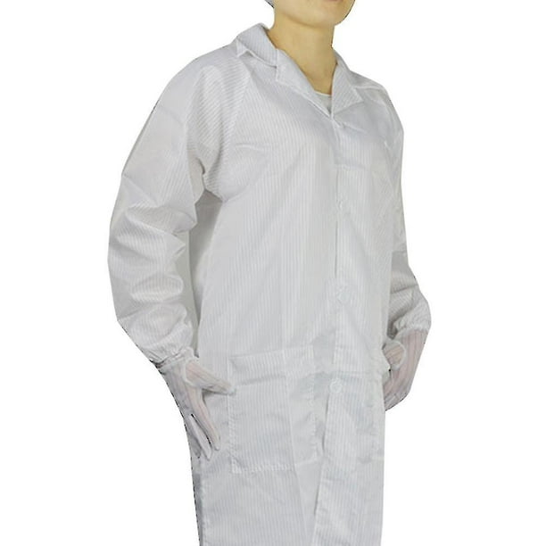 Anti-static Smock Cleanroom Suit Overalls Dust-proof Lab Coat Isolation ...