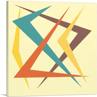 ARTCANVAS Mid-Century Modern A Window of Shapes Canvas Art Print - Size: 36" x 36" (1.50" Deep ...