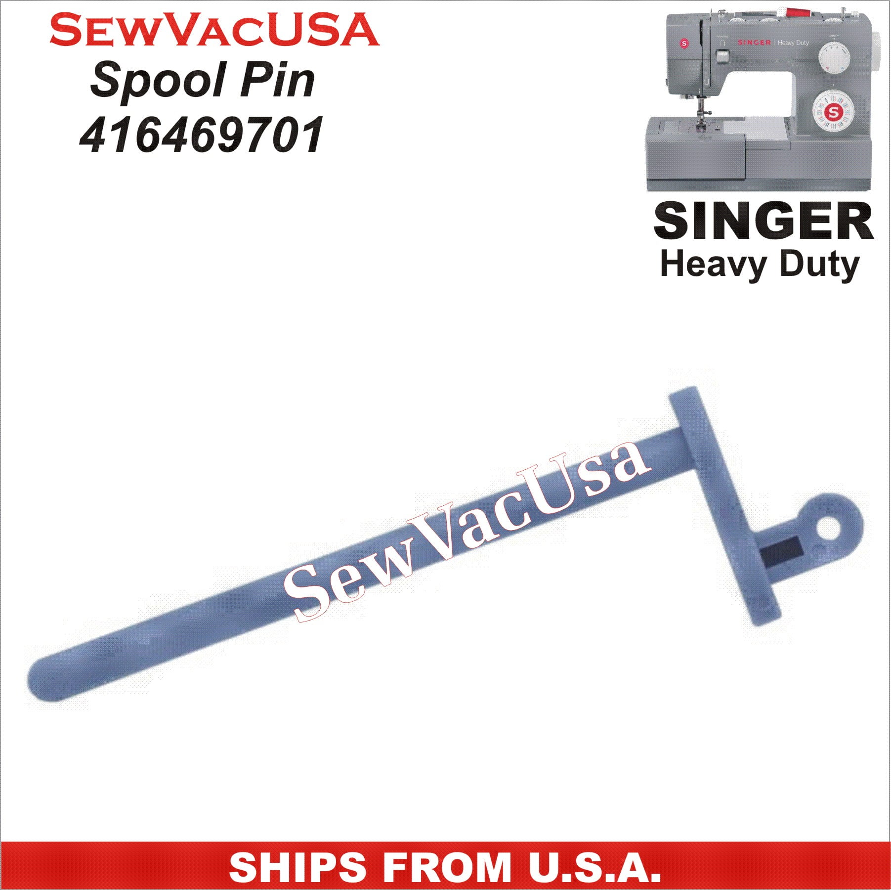Spool Pin Singer Part Number 416469701 Fits Singer Heavy Duty Models In ...