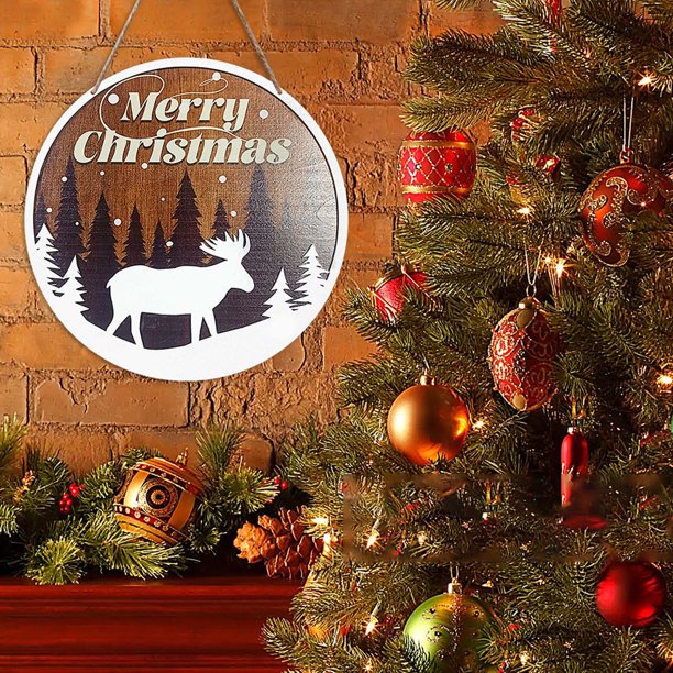 Mesase Christmas Hanging Wooden Christmas Stacked Hanging Sign ...