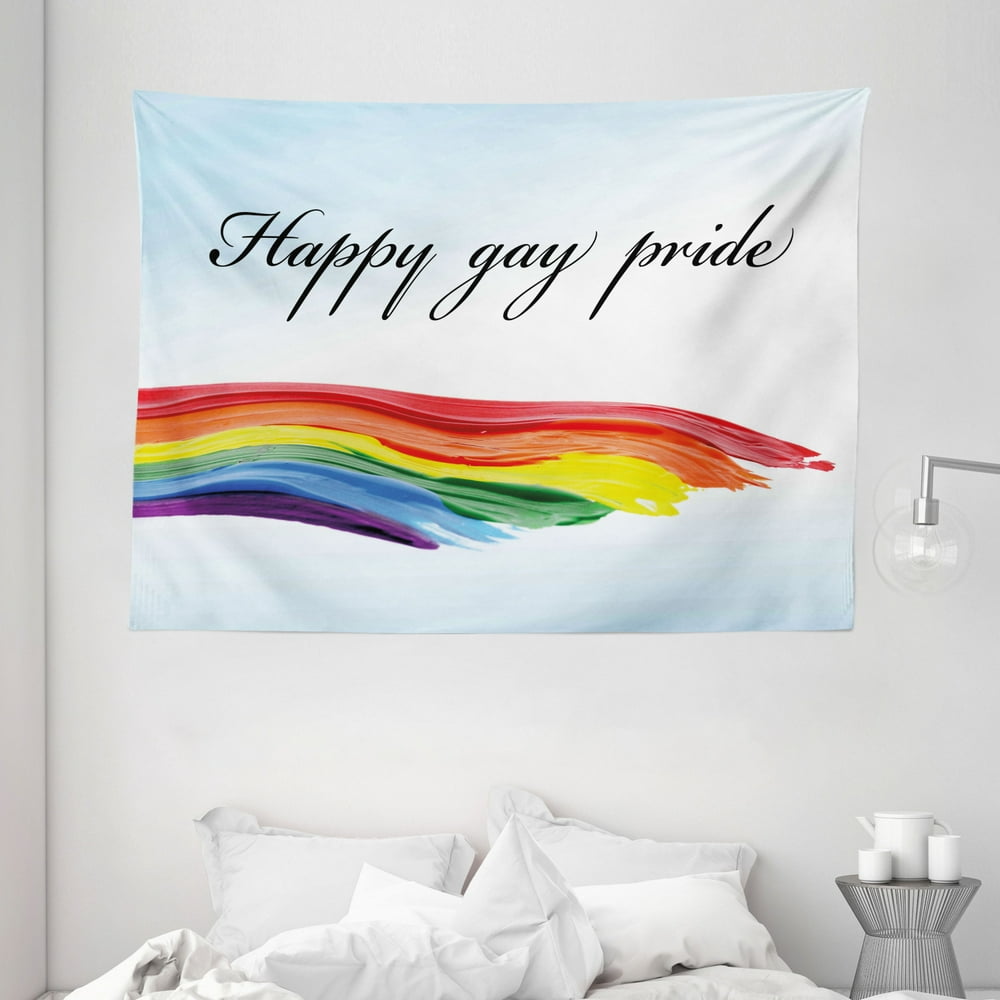 Pride Decorations Tapestry Happy Gay Pride Hand Writing Celebration